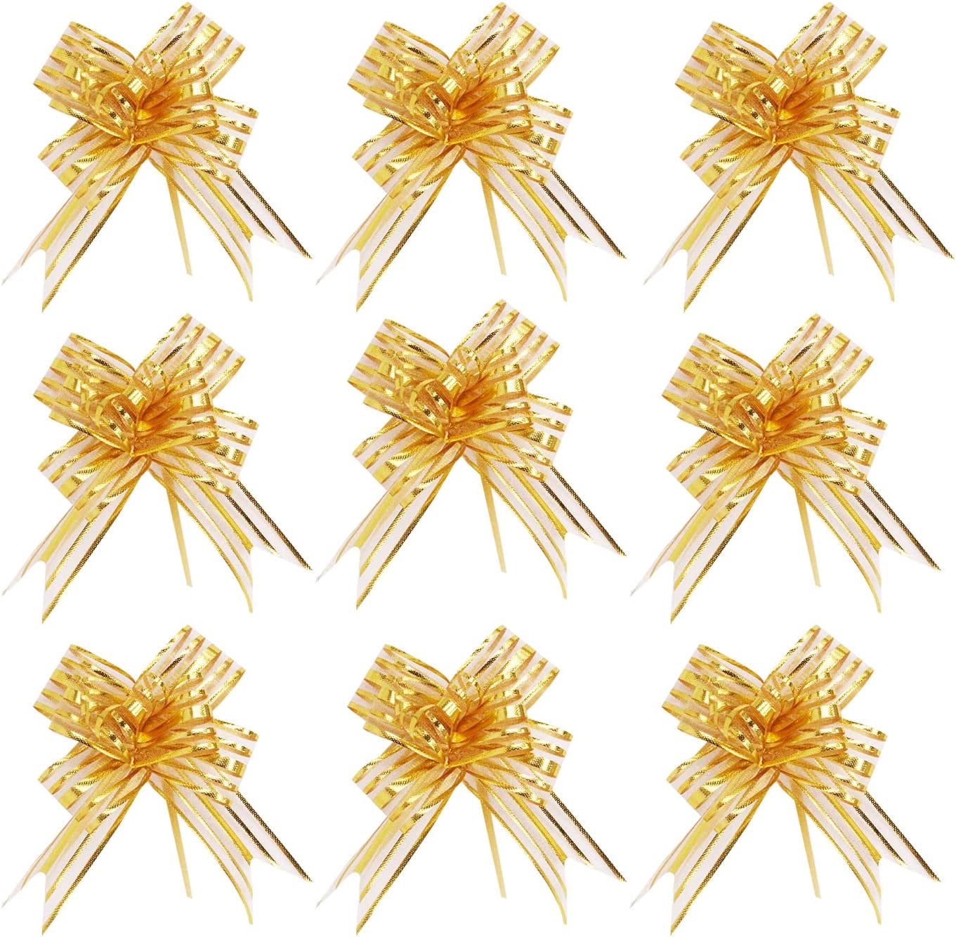 30 Pcs 3.6 Inches Pull Bows Gift Wrap Present Wrapping Bow with Ribbon ...