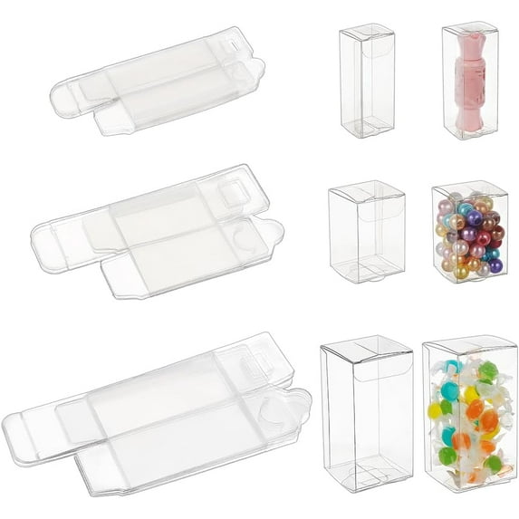 30 Pcs 3 Sizes Transparent PVC Box Plastic Clear Gift Packaging Boxes ...