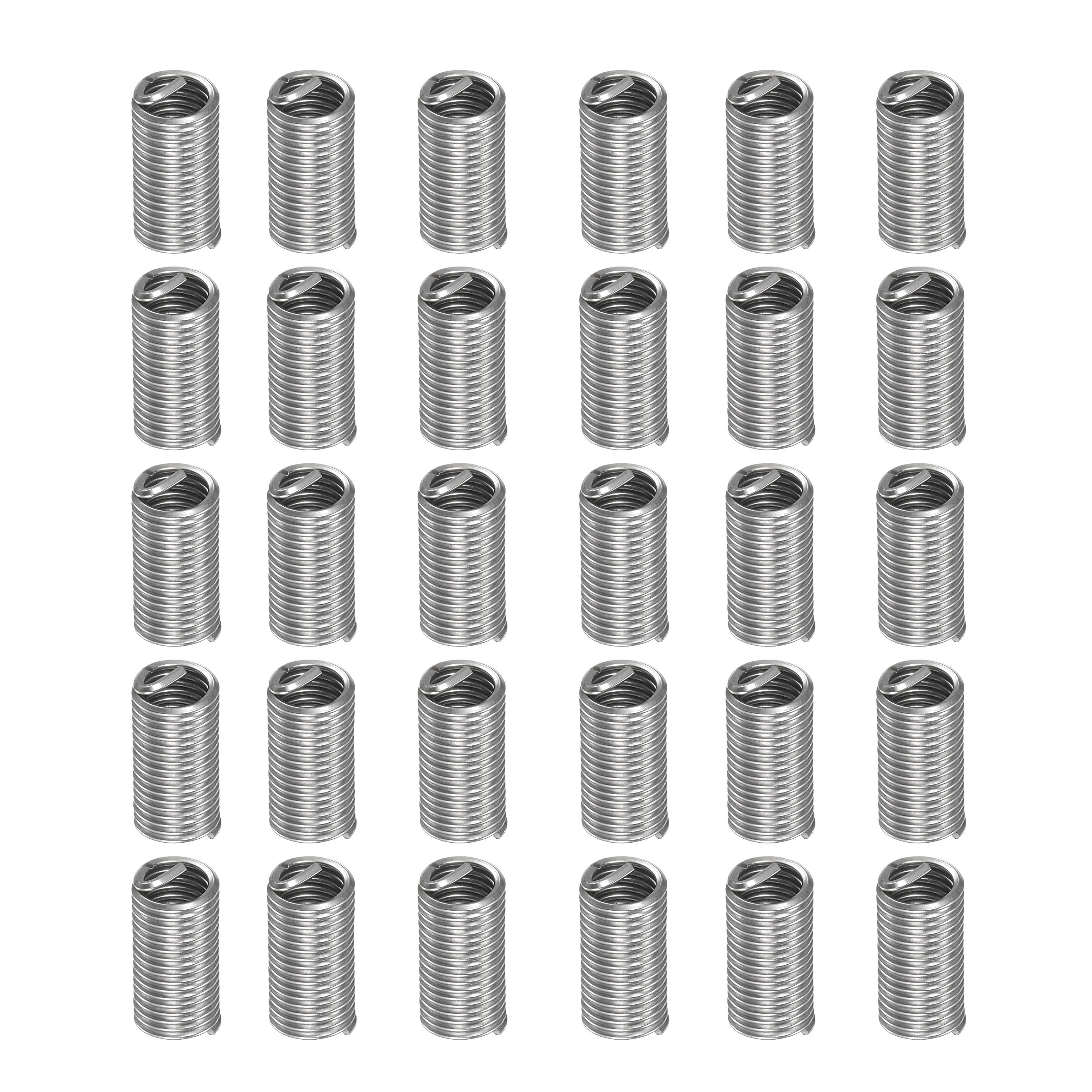 30 Pcs 304 Stainless Steel Metric M8x1.25x3D Wire Thread Inserts Steel ...