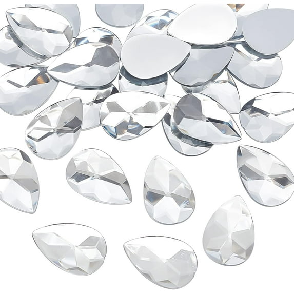 30 Pcs 30x44.5mm Large Teardrop Acrylic Rhinestone Gems with Container ...