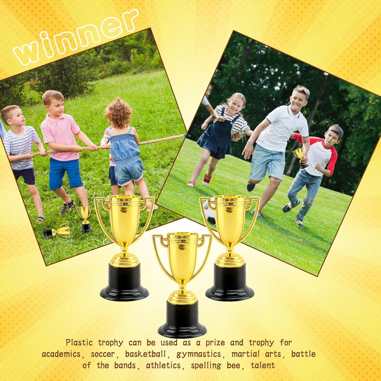 30 Pcs 4 Inch Mini Trophies Small Gold Trophy Cups Plastic Trophies ...