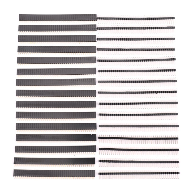 30 Pcs 40 Pin 2.54mm Male & Female Pin headers Plug connector for ...