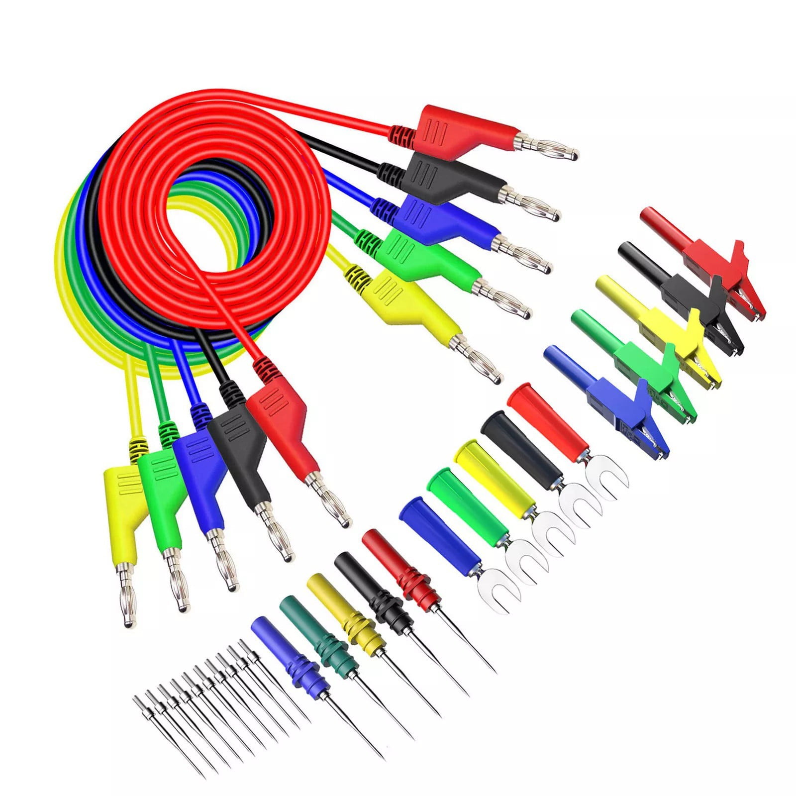 30 Pcs 4mm Banana-Banana Connector Leads Multimeter Measuring Cable Set ...