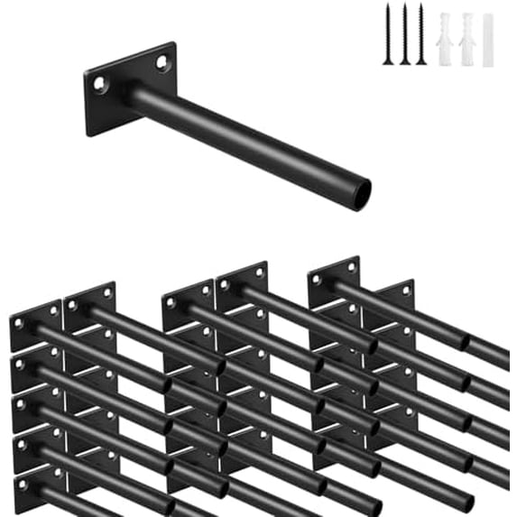 30 Pcs 5" Black Steel Floating Shelf Bracket Blind Shelf Supports ...