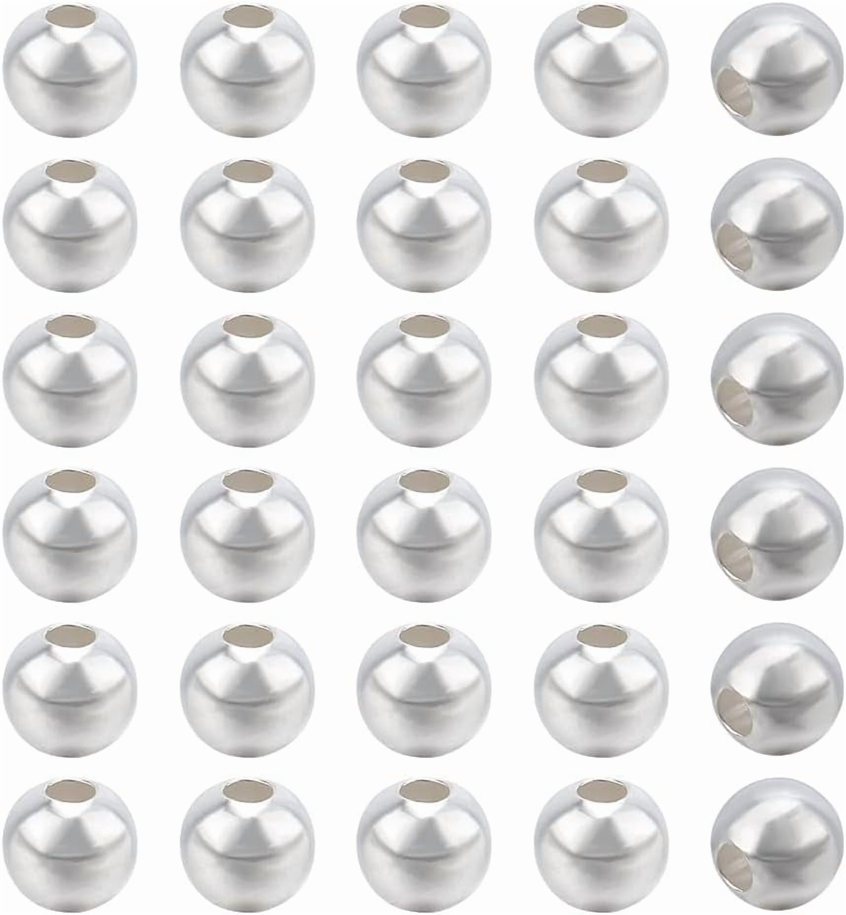 30 Pcs 925 Sterling Silver Spacer Beads for Jewelry Making 4mm Seamless ...