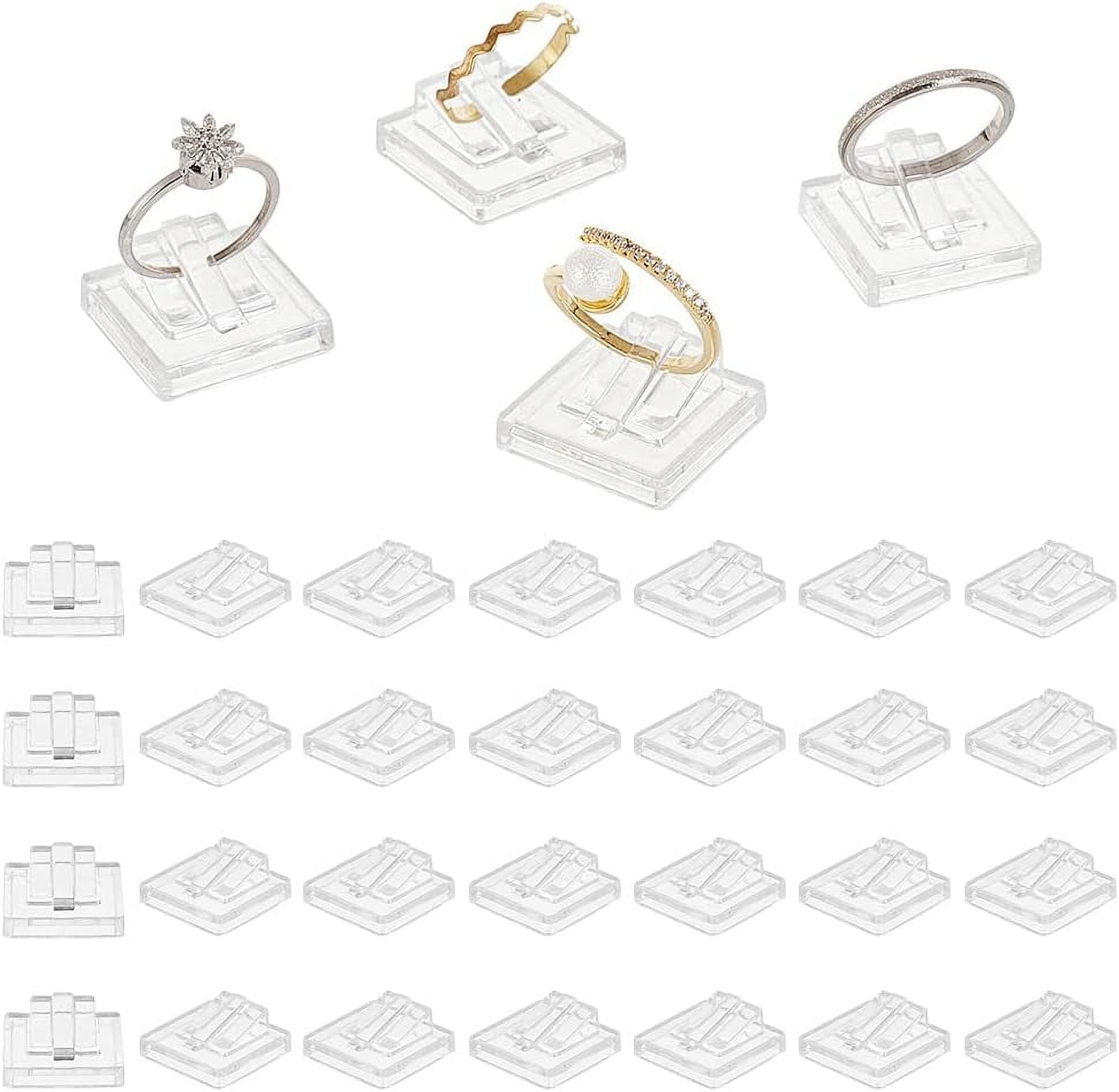30 Pcs Acrylic Ring Display Holder Transparent Ring Showcase Display ...