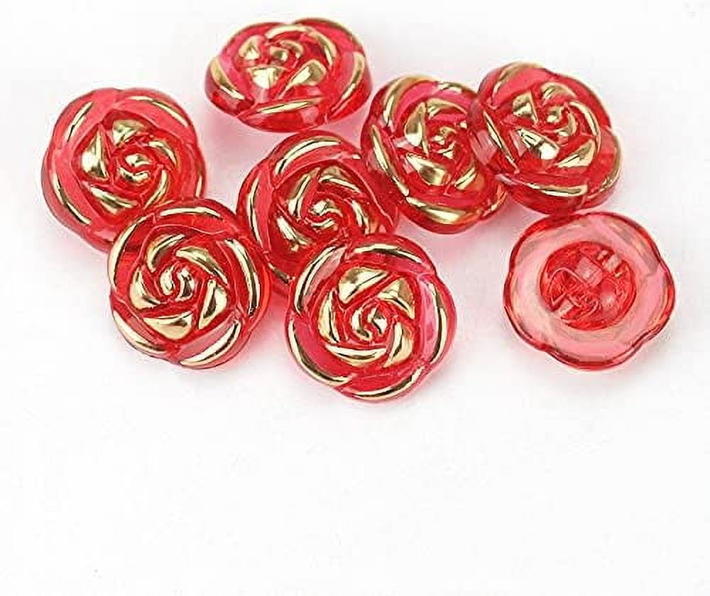 30 Pcs Acrylic Rose Flower Buttons Shirt Buttons Sewing Accessories DIY ...