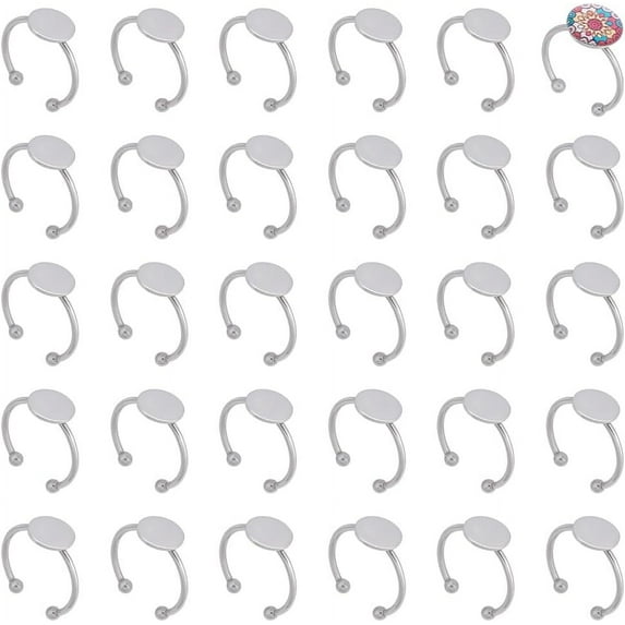 30 Pcs Adjustable Blank Rings Base Finger Rings Components Pad Ring ...