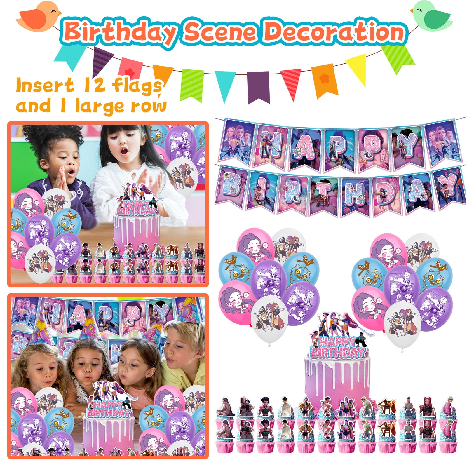 Birthday Decorations Demon Movie Hunters， Birthday Decorations with ...