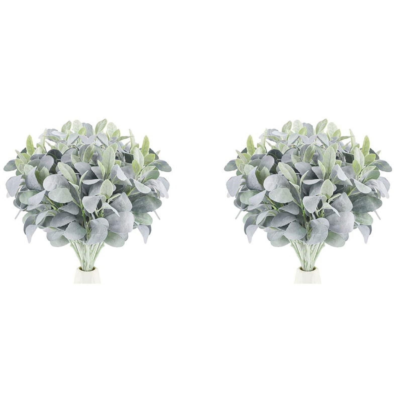 30 Pcs Artificial Flocked Lambs Ear Greenery Stem Faux Lamb'S Branches ...