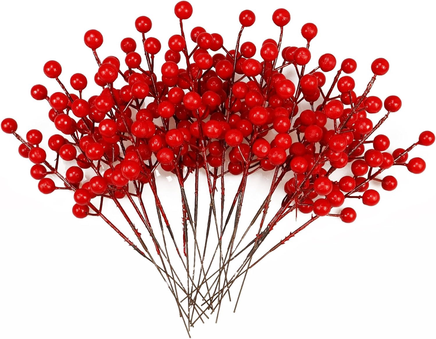 30 Pcs Artificial Red Berry Stems, Christmas Holly Berry Branches ...