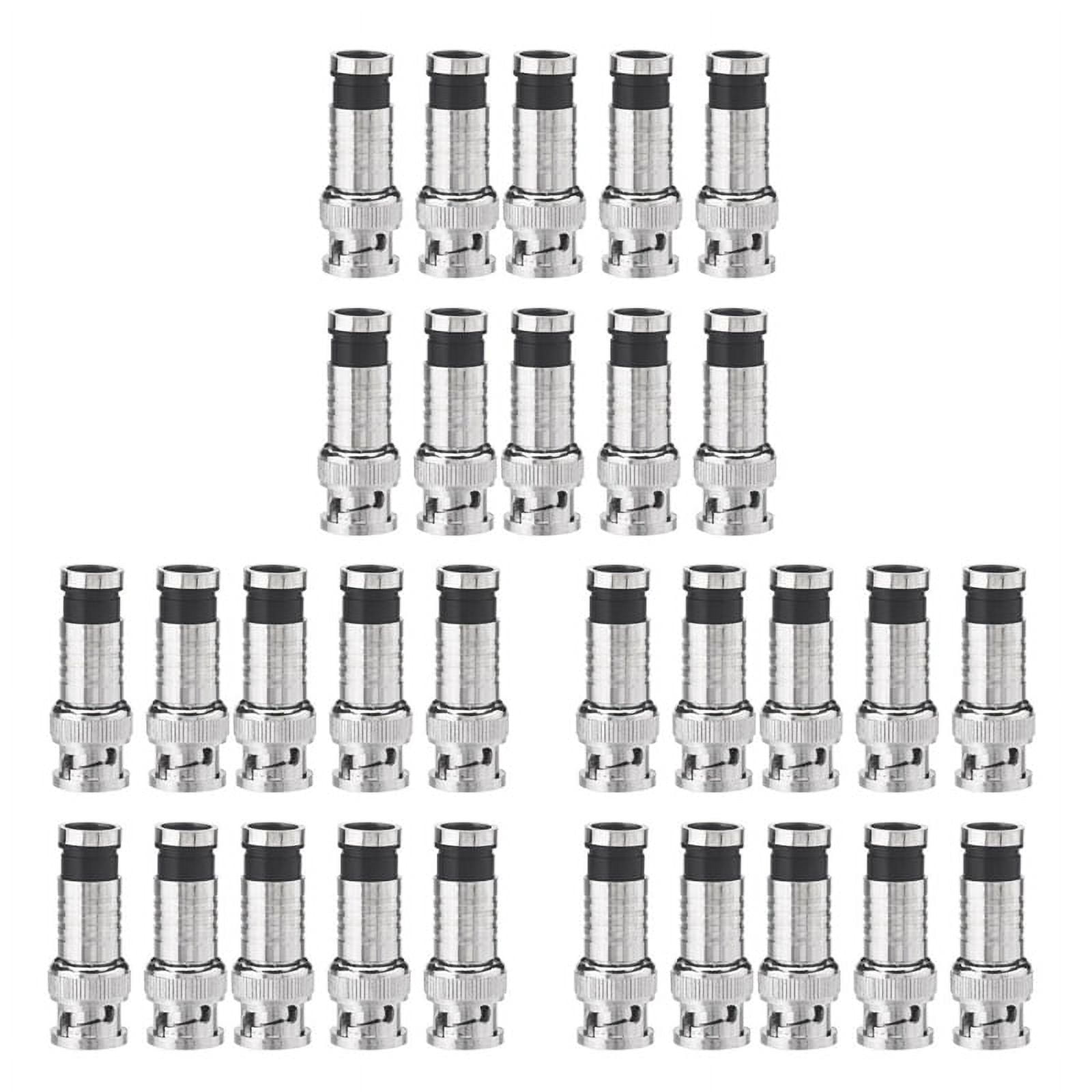 30 Pcs BNC Compression Connector for Coax RG59 Cable CCTV Cameras ...