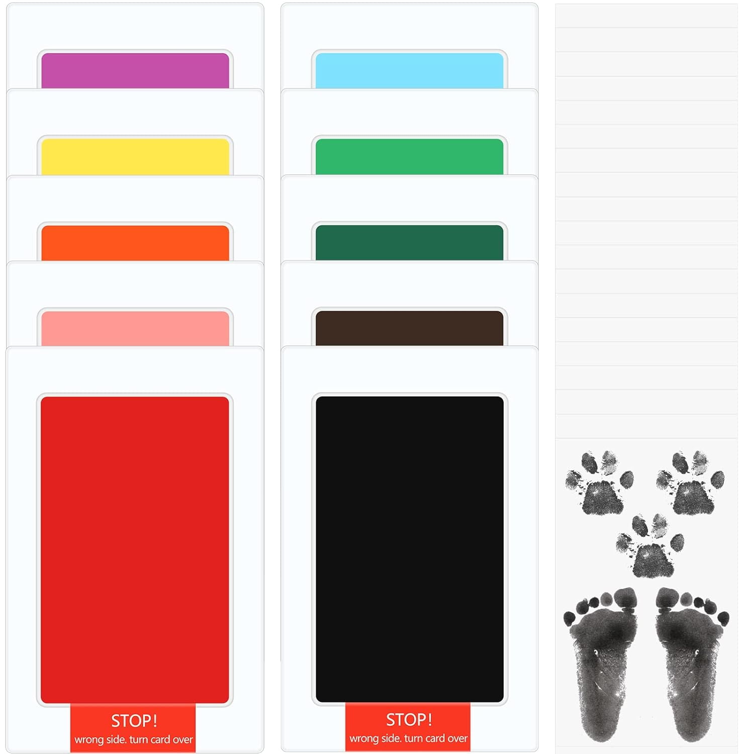 30 Pcs Baby Inkless Handprint and Footprint Kit Pet Paw Print Stamp Kit ...
