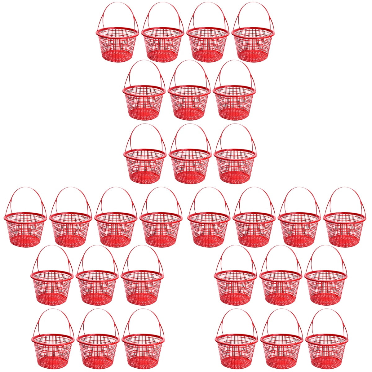 Raindrops Set of 10 Red Plastic Produce Baskets with Round Handles for ...