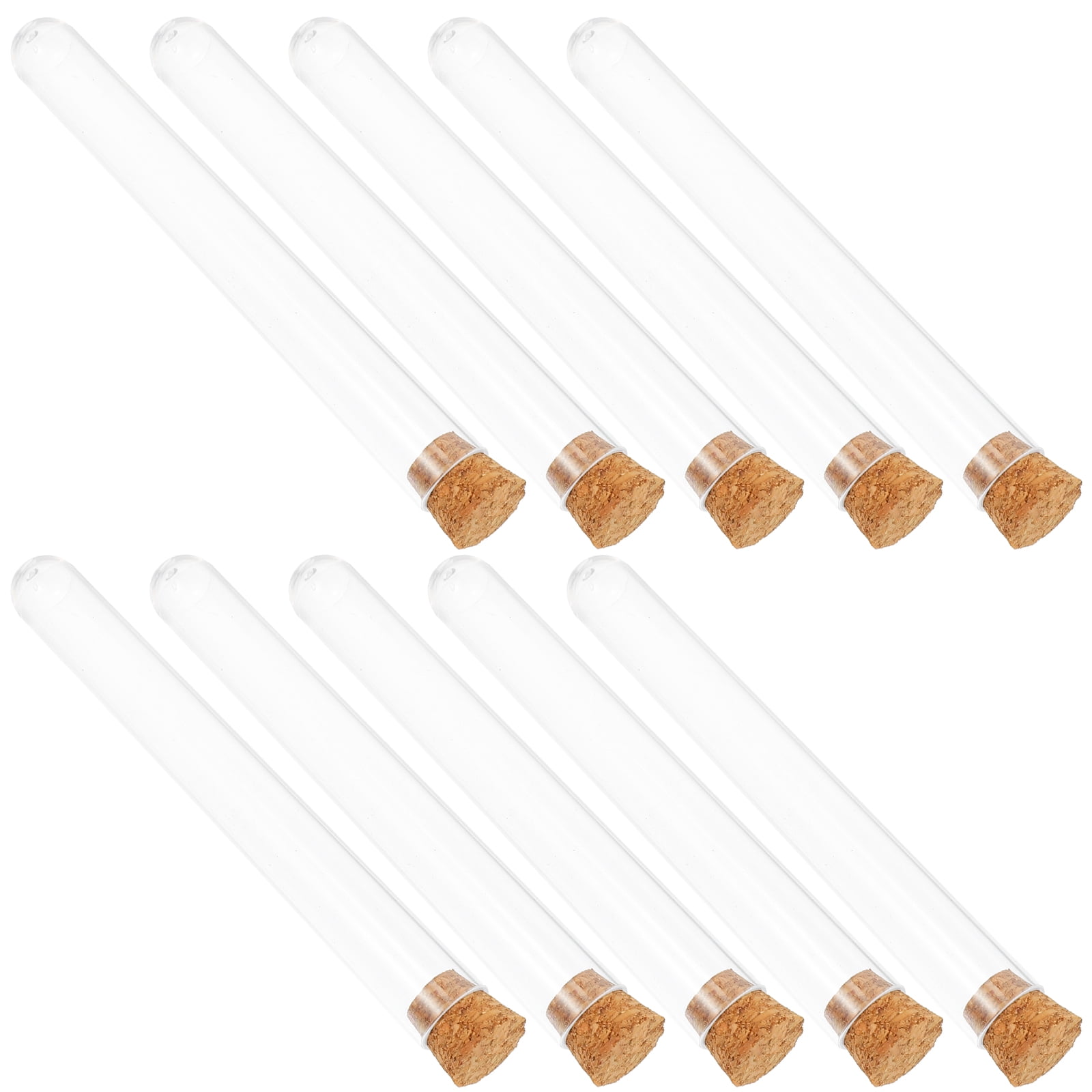30 Pcs Beaker Measuring Cups Wooden Plug Test Tube Clear Tubes ...
