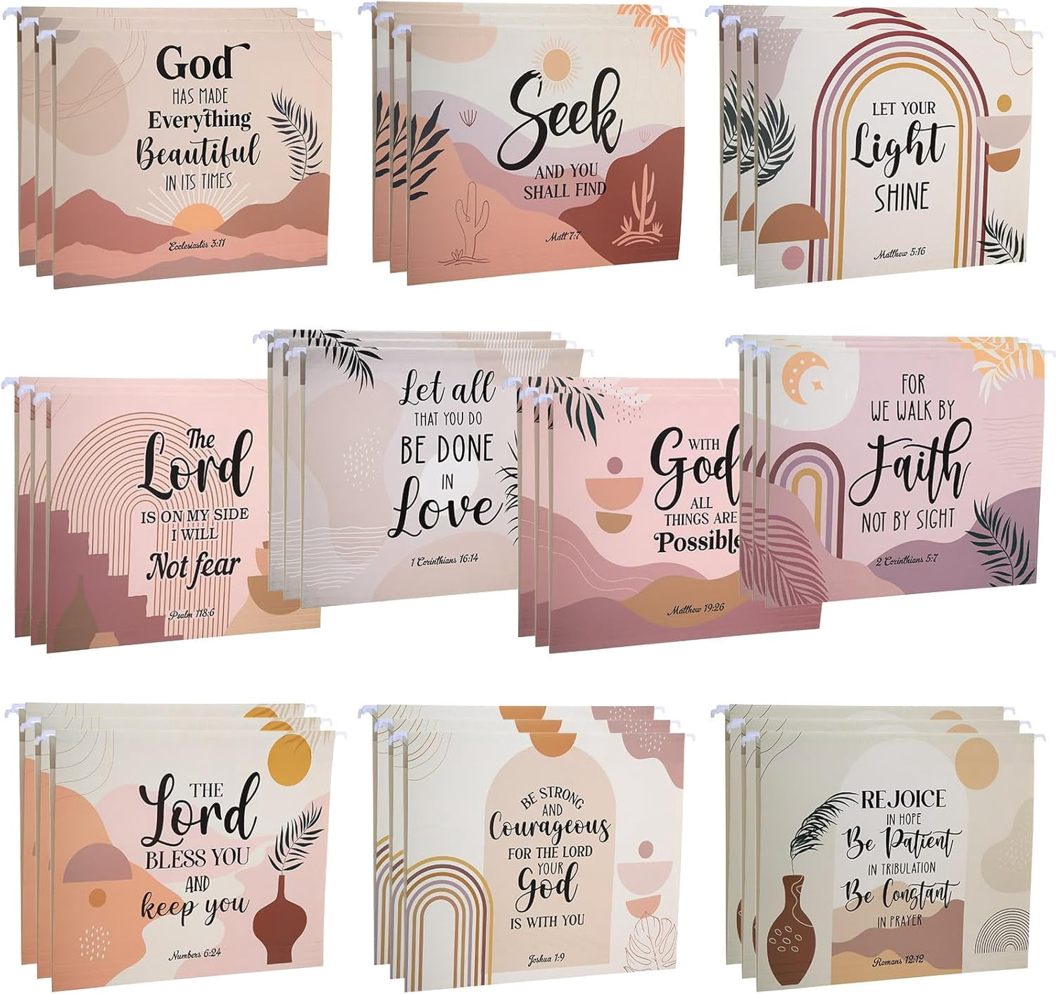 30 Pcs Bible Hanging Folders with Foil Stamping Process, Including ...