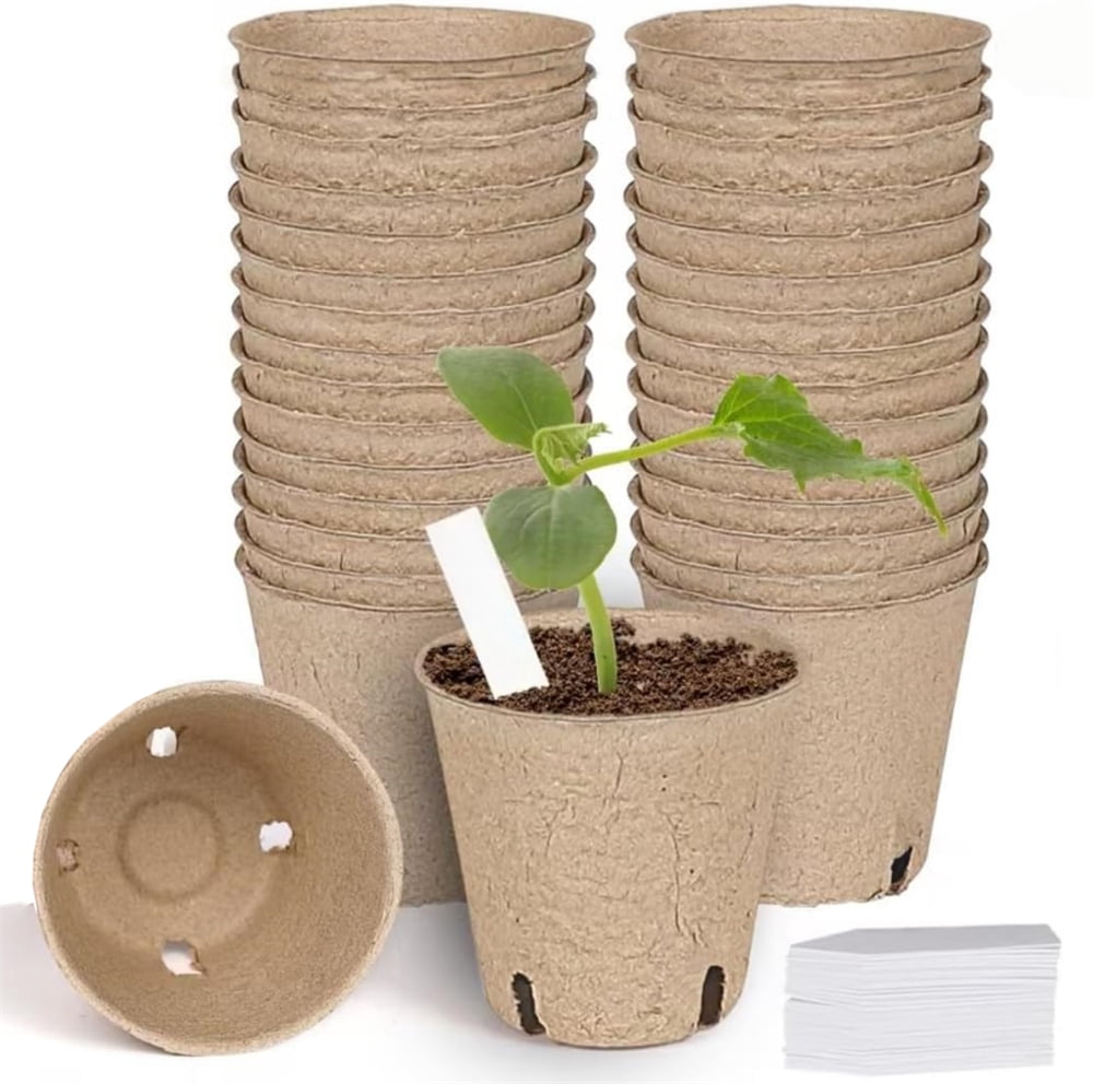 30 Pcs Biodegradable Seed Starting Cups with 20 Plant Labels ...
