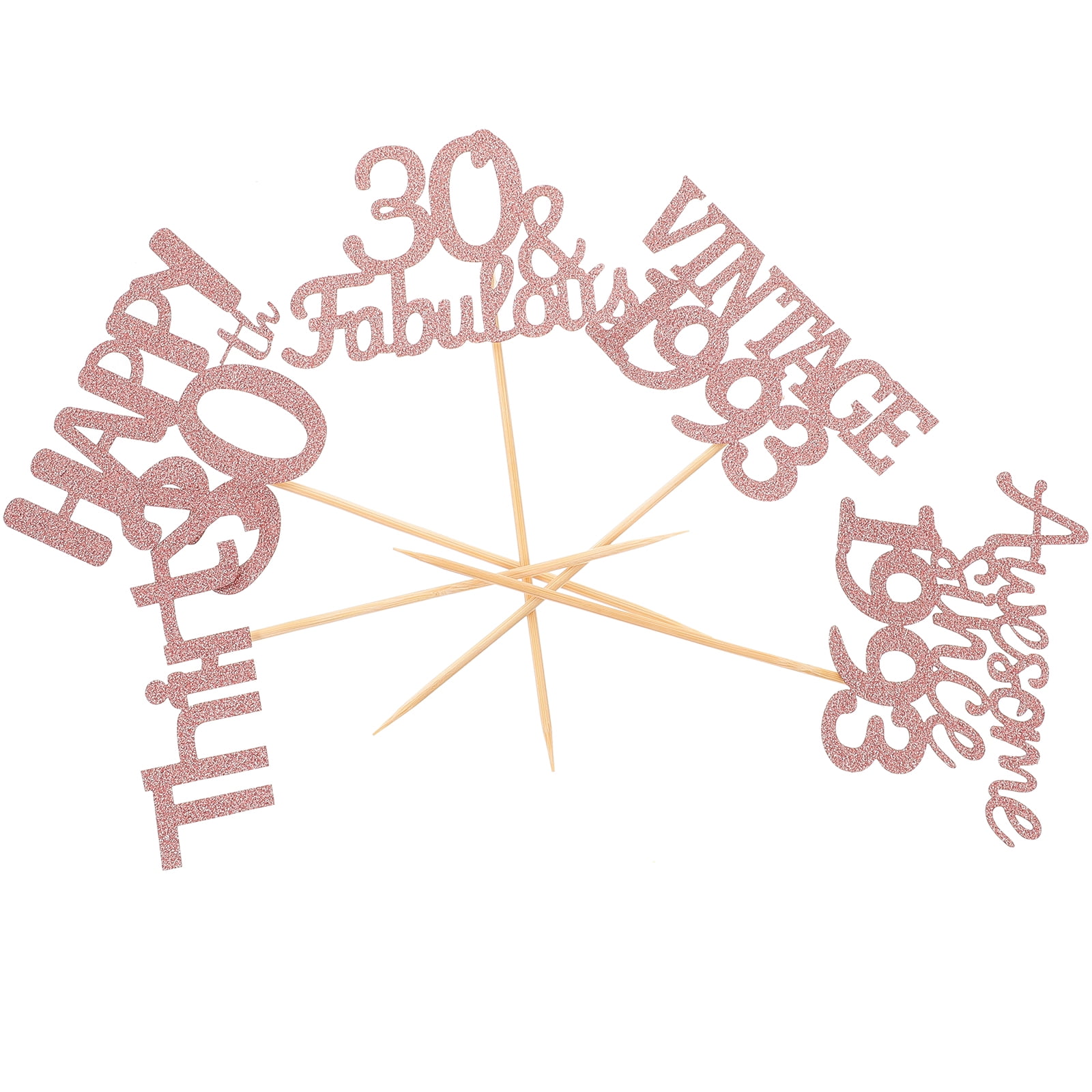 30 Pcs Birthday Cake Insert Happy Topper for Cakes Toppers Decorations ...