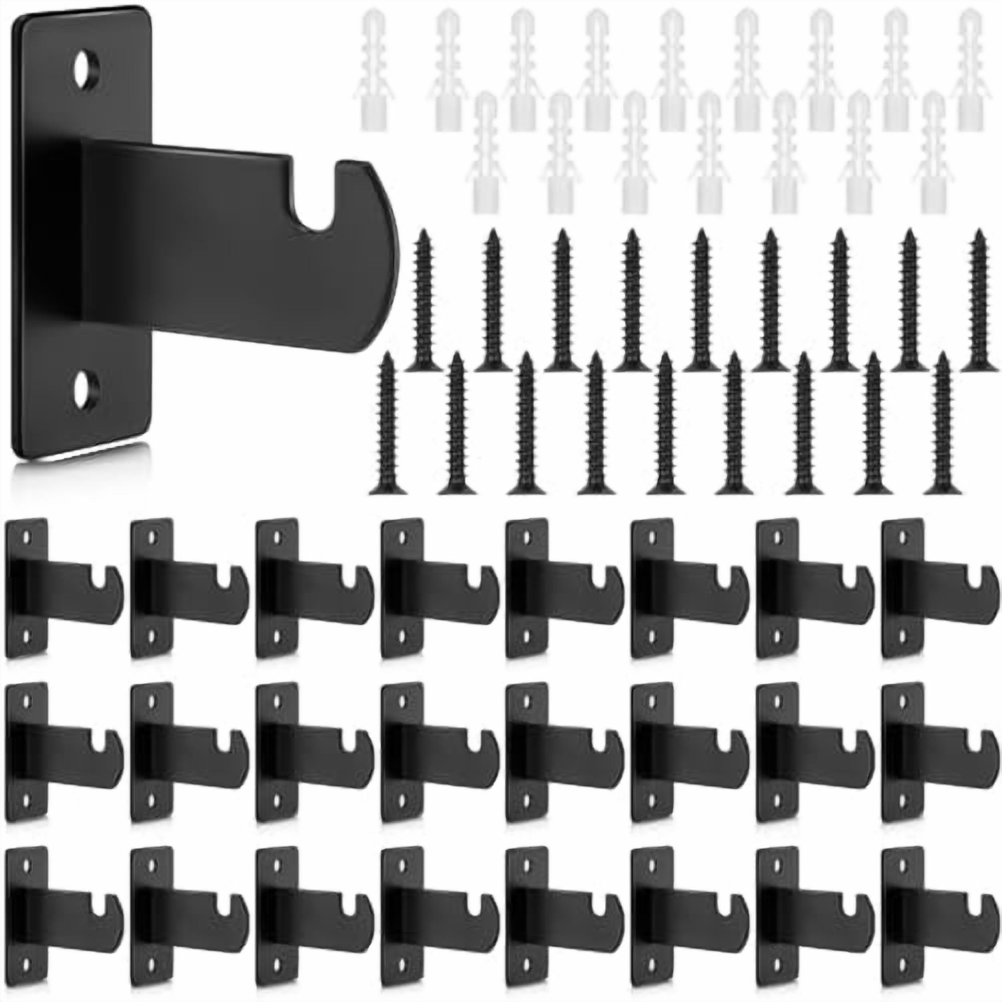 30 Pcs Black Gridwall Mount Bracket with Screws Metal Grid Wall ...