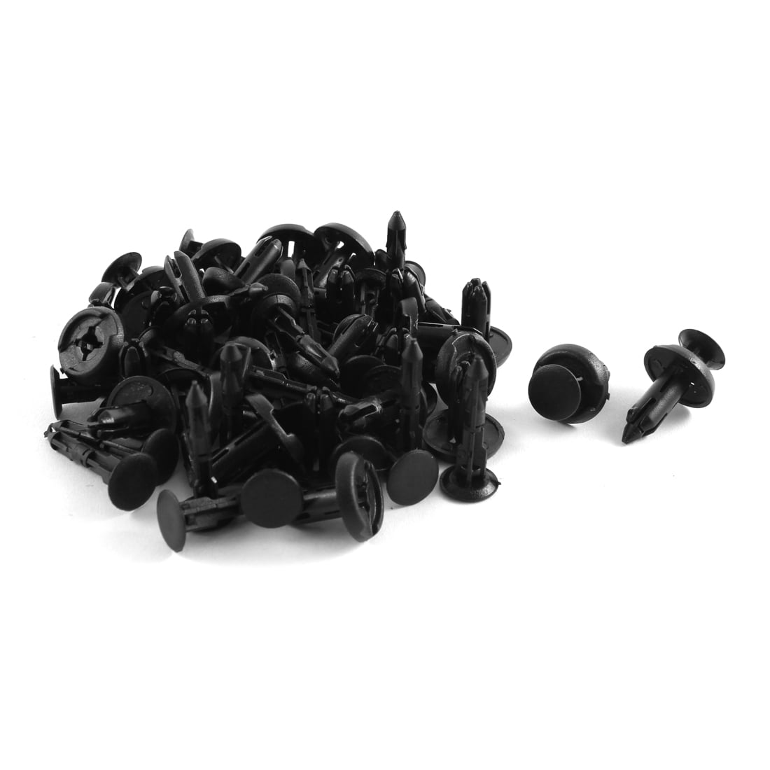 30 Pcs Black Plastic Splash Guard Fastener Rivet Clips 6mm x 15mm x ...