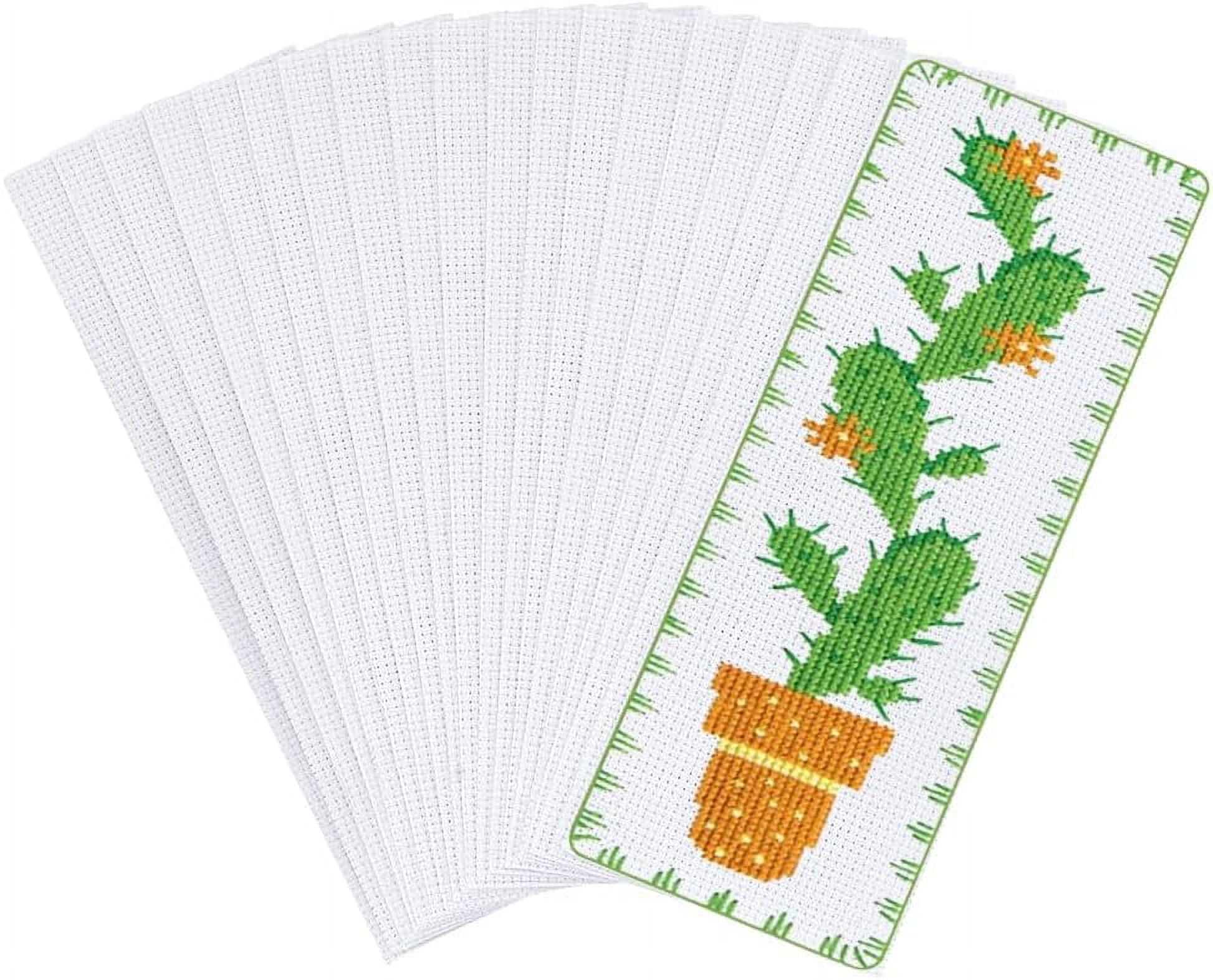 30 Pcs Blank Cross Stitch Bookmark Rectangle Cotton Fabric Book Marker ...