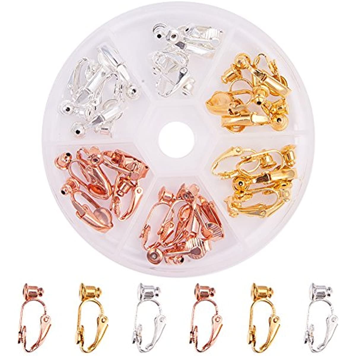 30 Pcs Brass Clip-on Earring Converter Component 19x6x9mm for Non ...