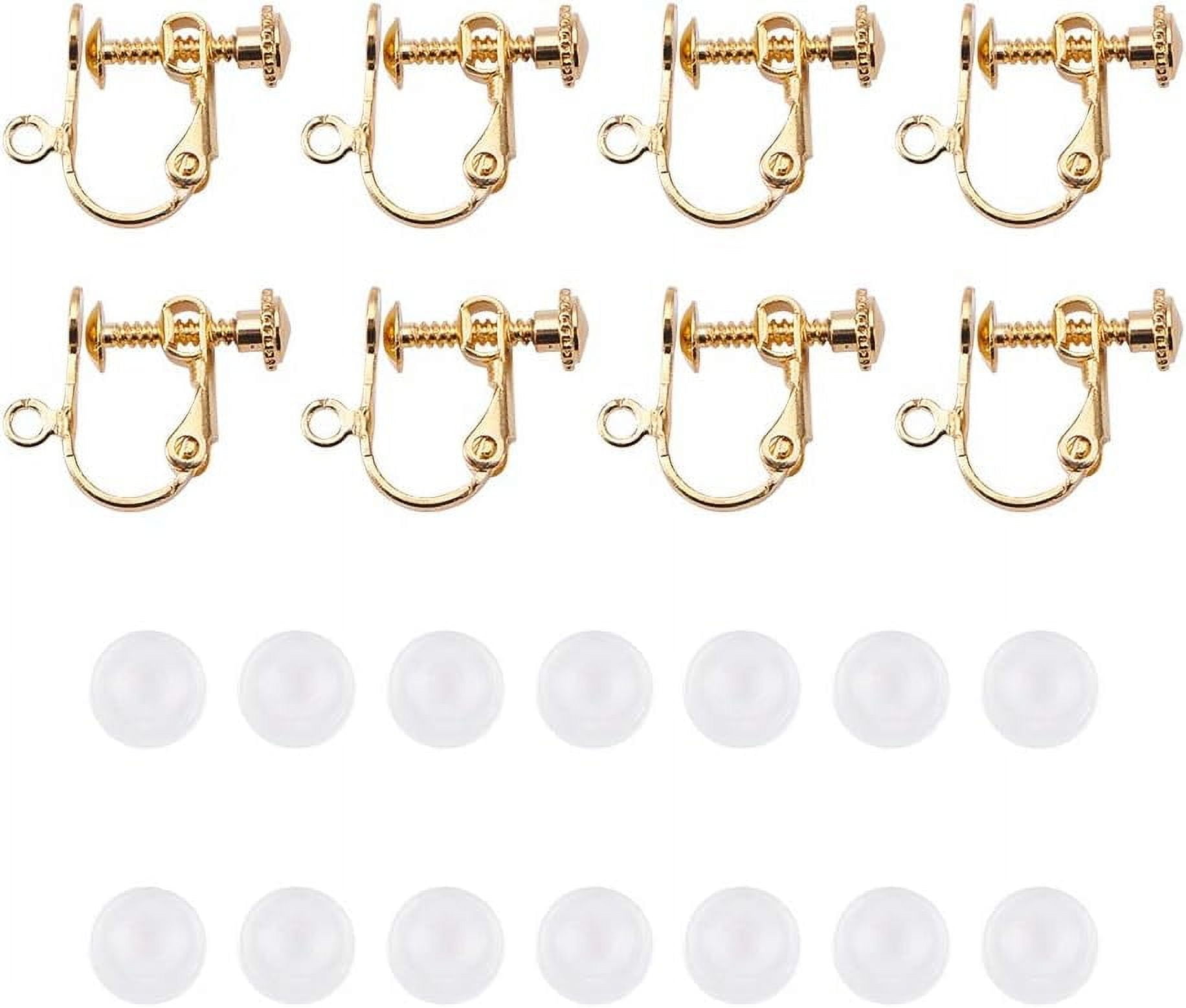 30 Pcs Brass Screw Back Clip-on Earring Converter Component with 30 Pcs Plastic Earring Pads DIY ...