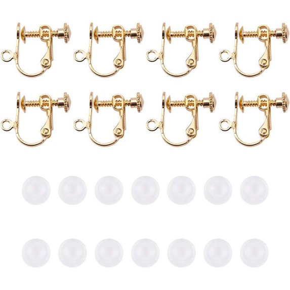 30 Pcs Brass Screw Back Clip-on Earring Converter Component with 30 Pcs ...