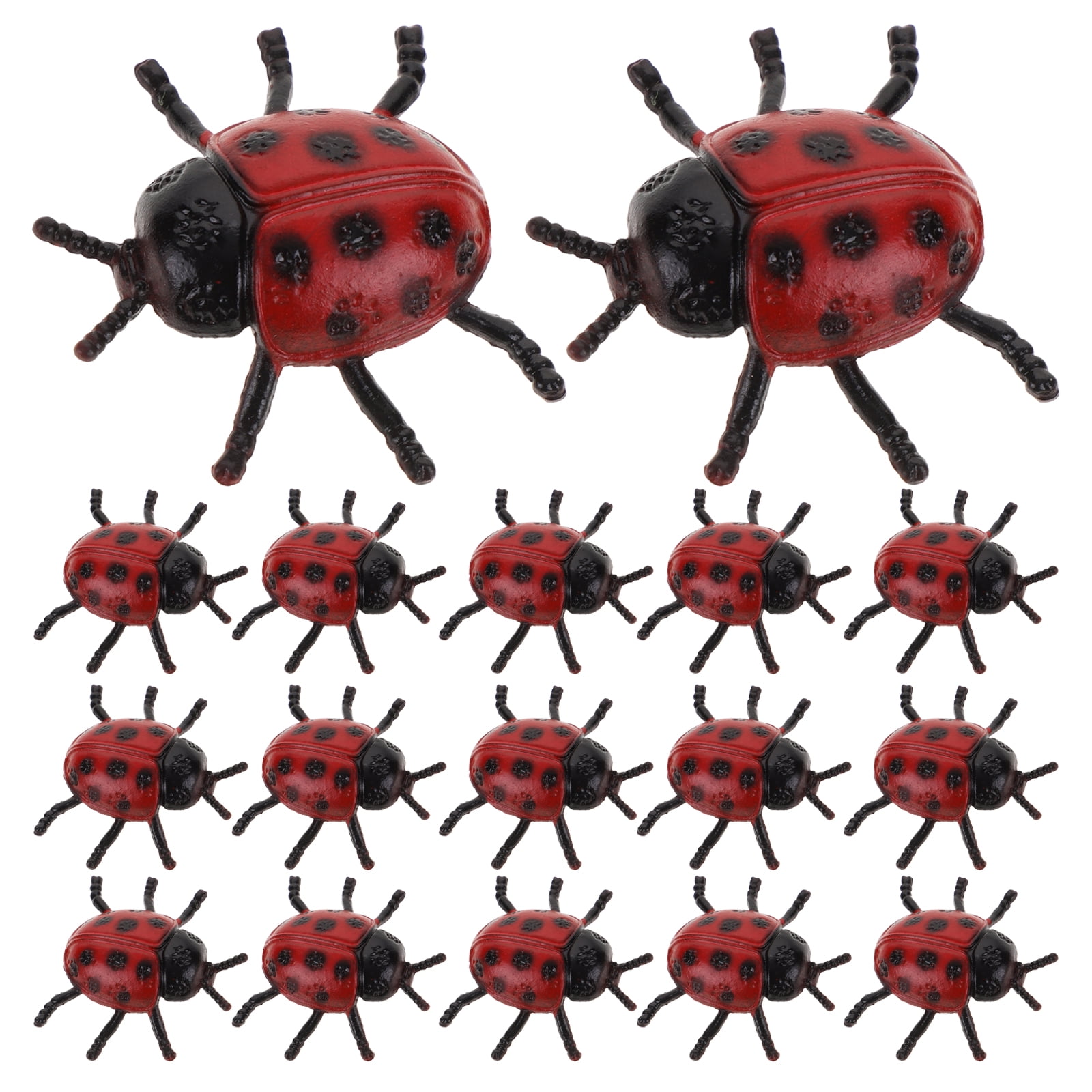 30 Pcs Bug Action Figure Pvc Simulation Ladybug Desktop Decorations Red ...
