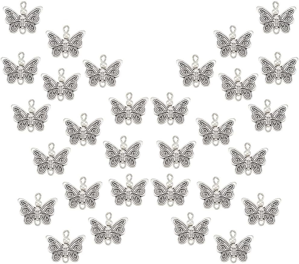 30 Pcs Butterfly Connectors Charms Alloy Butterfly Link Charms with ...