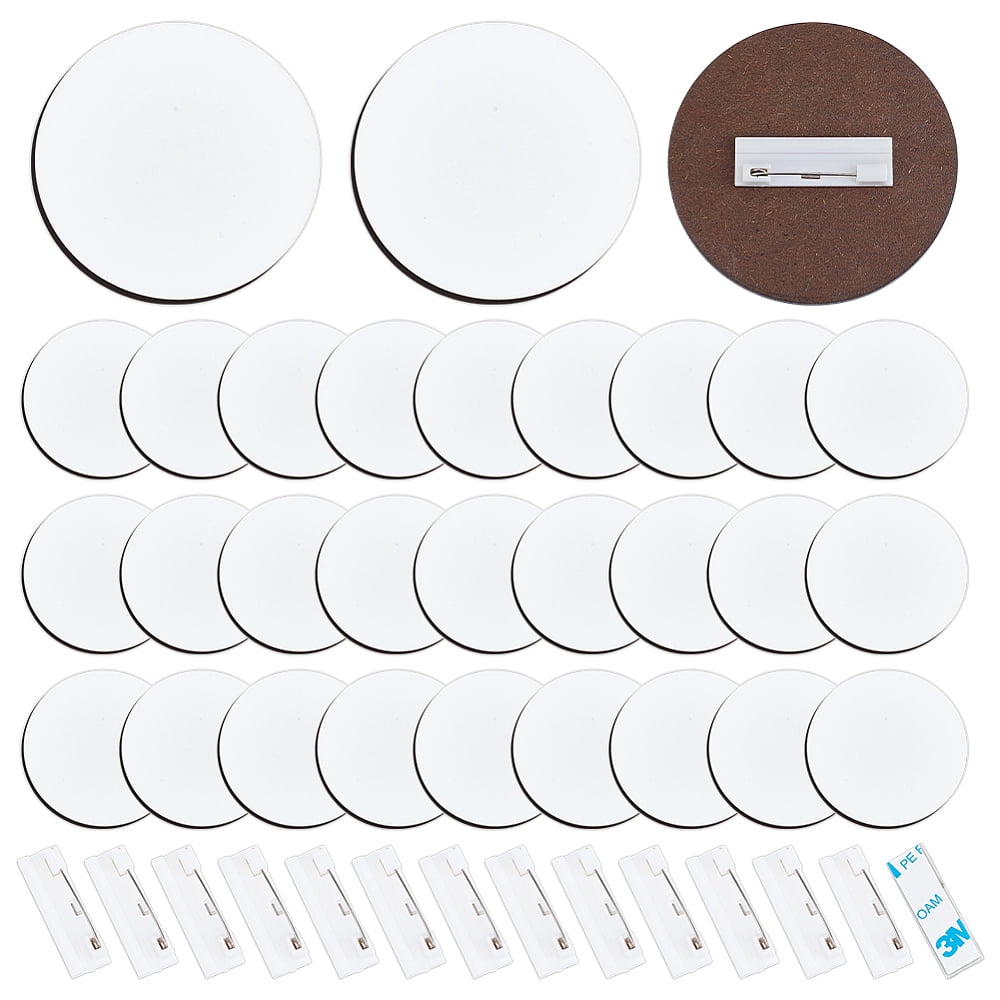 30 Pcs Buttons Badge Sublimation Blank 3 Inch Wooden Sublimation ...