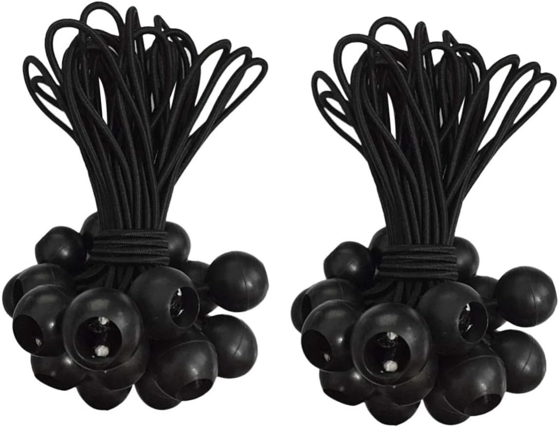 30 Pcs Camping Tarp Trampoline Accessories Black Tarp Tie Down Bungee ...