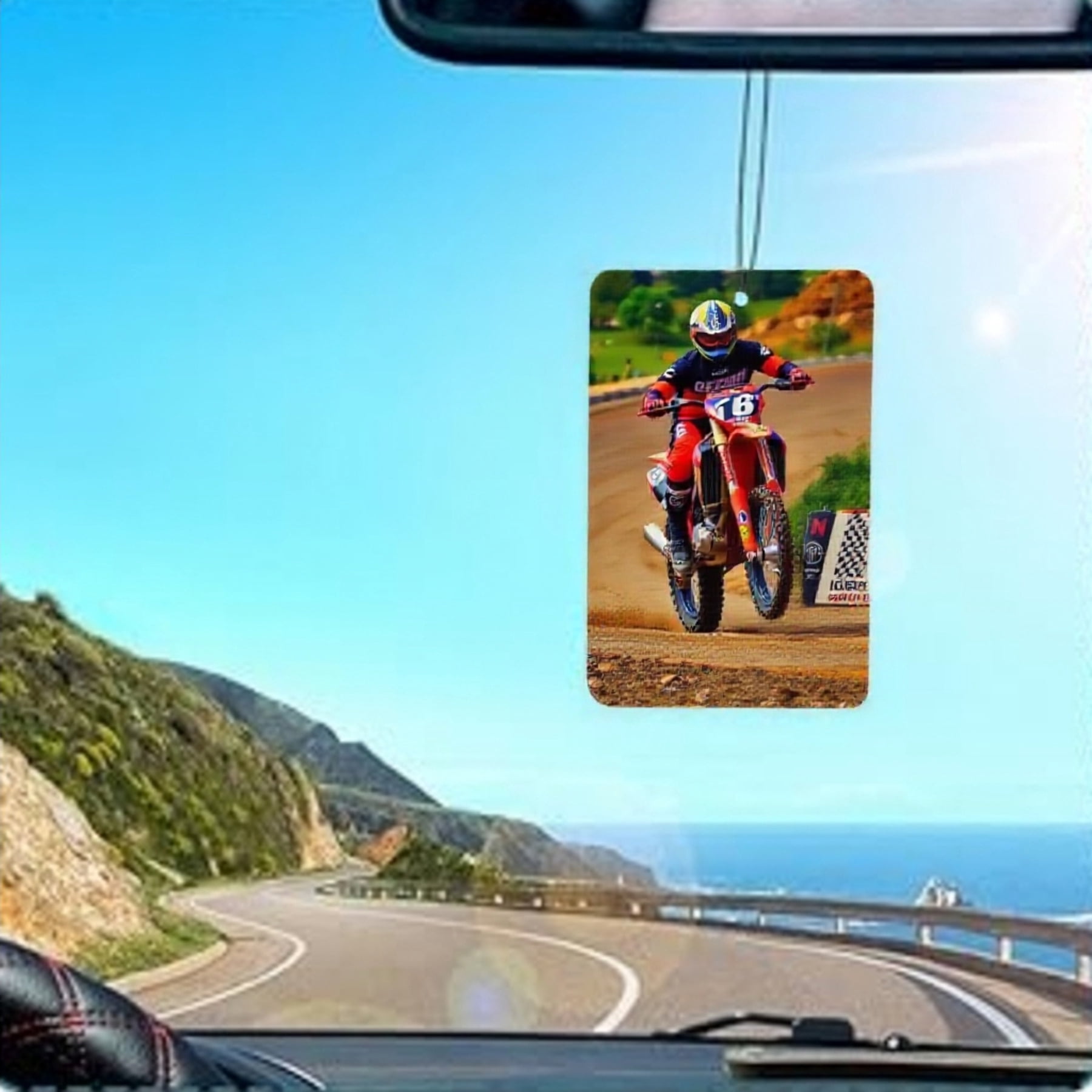 30 Pcs Car Air Freshener - Vibrant Motocross Rider Design Blue & Red ...