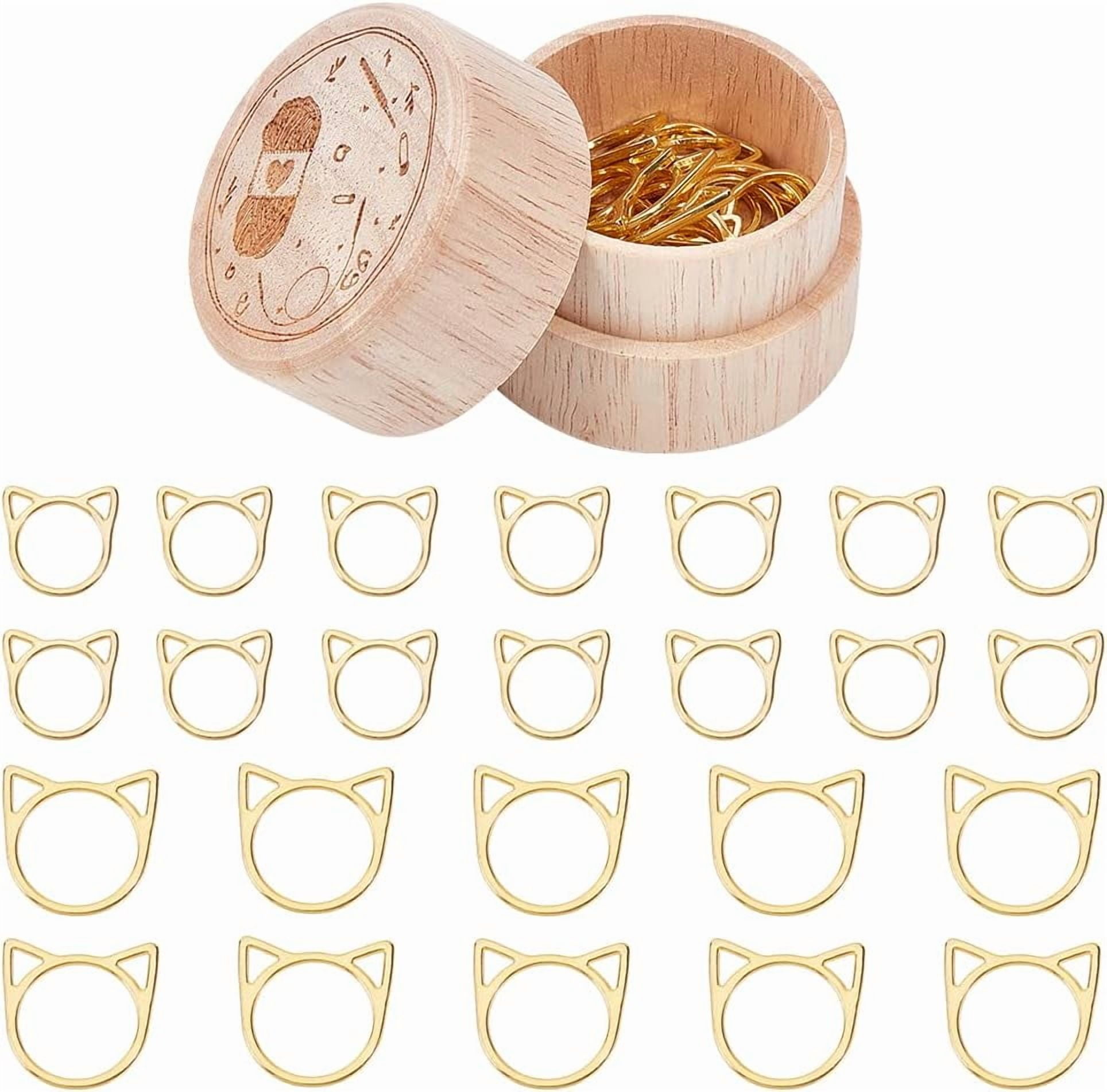 30 Pcs Cat's Head Stitch Marker Rings Alloy Metallic Stitch Marker ...