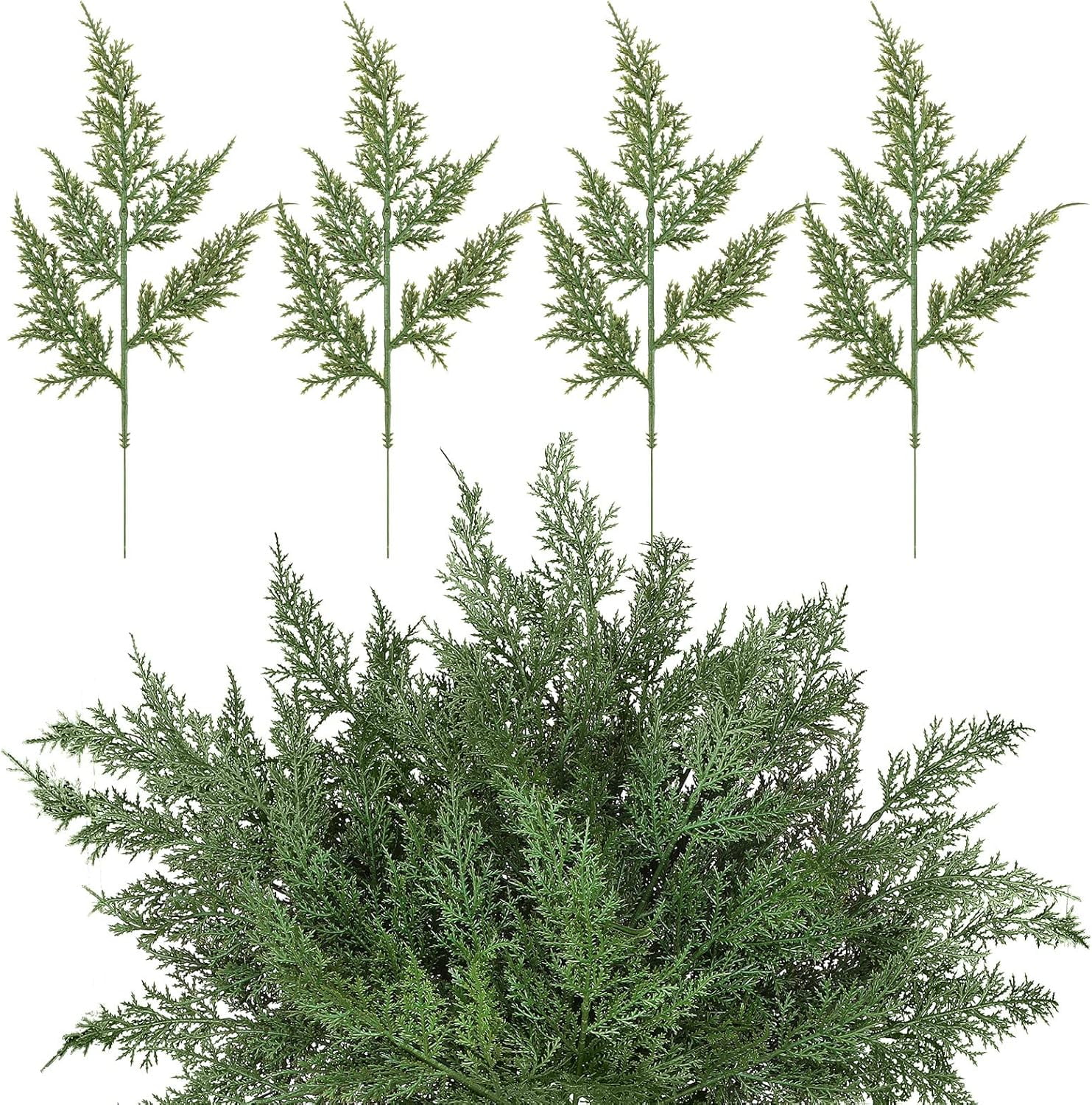 30 Pcs Christmas Artificial Pine Branches Faux Cedar Picks Floral ...
