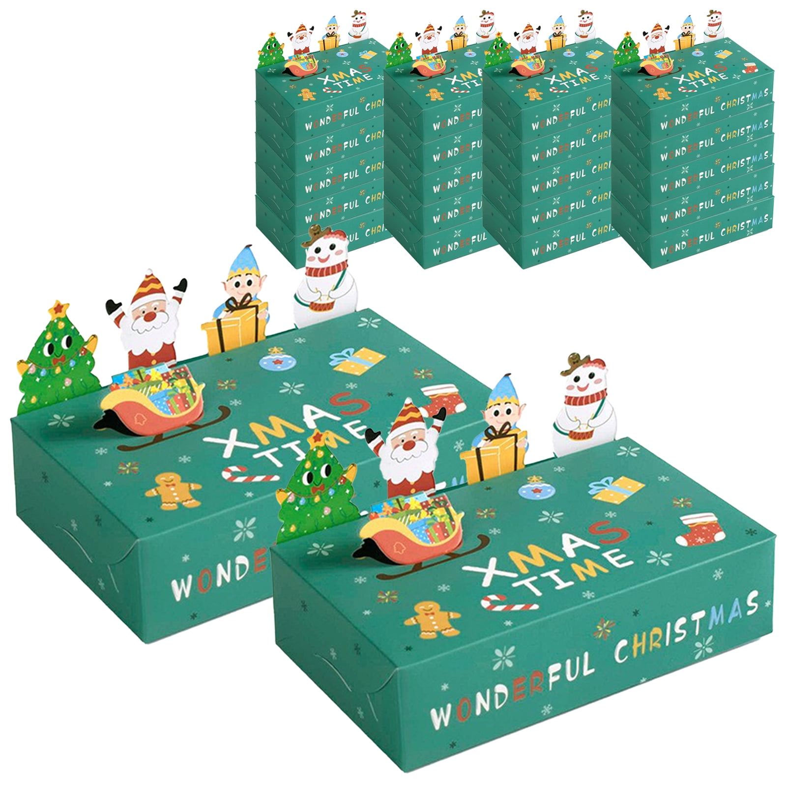 30 Pcs Christmas Candy Boxes 3D Cartoon Cardboard Treat Boxes Cute ...