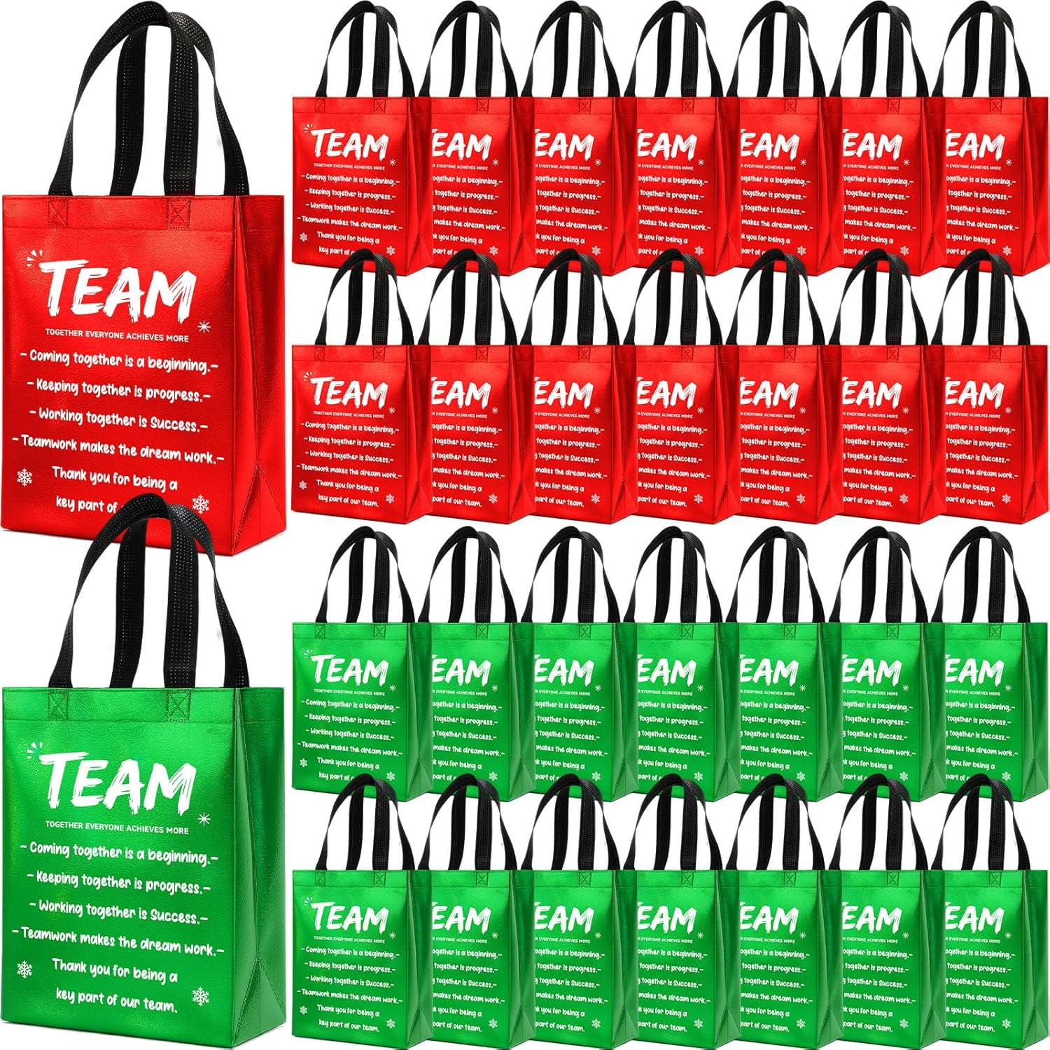 30 Pcs Christmas Team Appreciation Gift Bags Bulk Xmas Green Red Bags ...