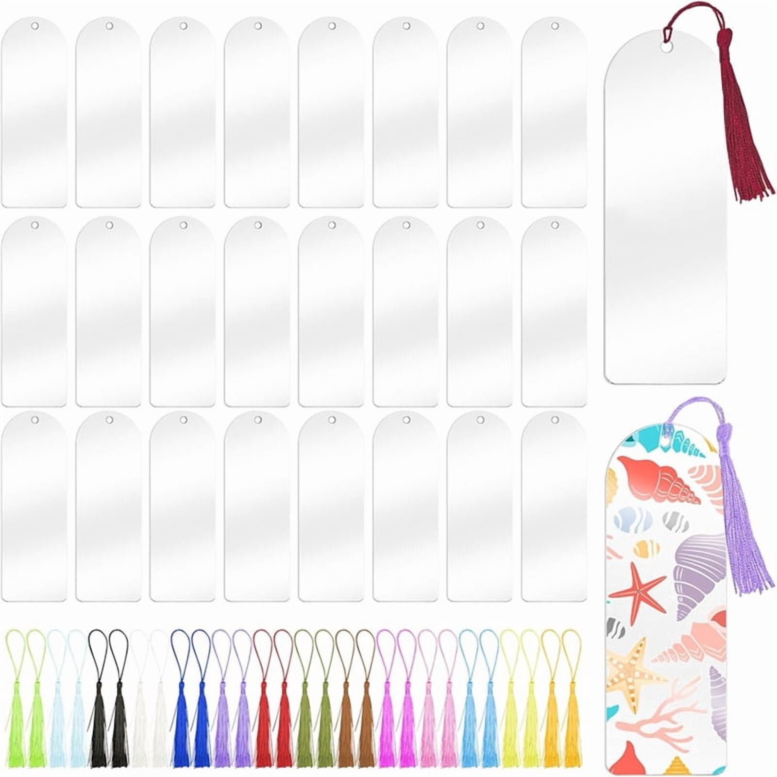 30 Pcs Clear Acrylic Bookmarks Blanks 6" X 2", Markers Transparent ...