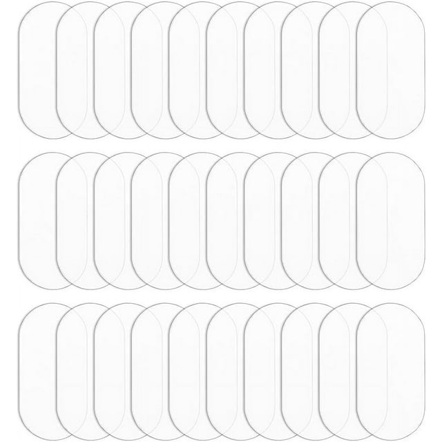 30 Pcs Clear Miniature Bases 25x50mm Oval Acrylic Action Figure Display ...