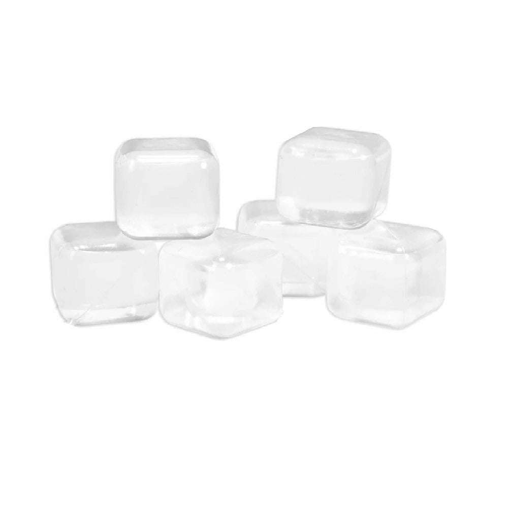 30 Pcs Clear Reusable Plastic Ice Cubes for Bar Parties Cold Drinks ...
