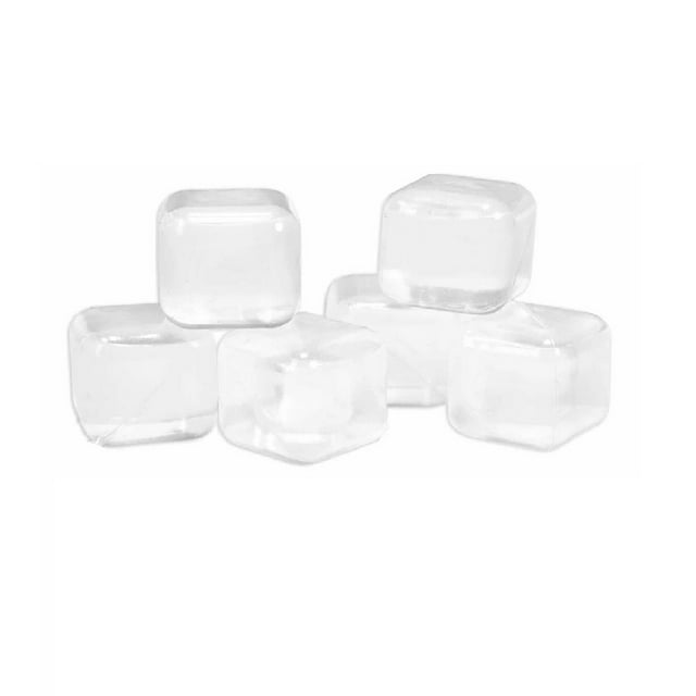 30 Pcs Clear Reusable Plastic Ice Cubes for Bar Parties Cold Drinks ...