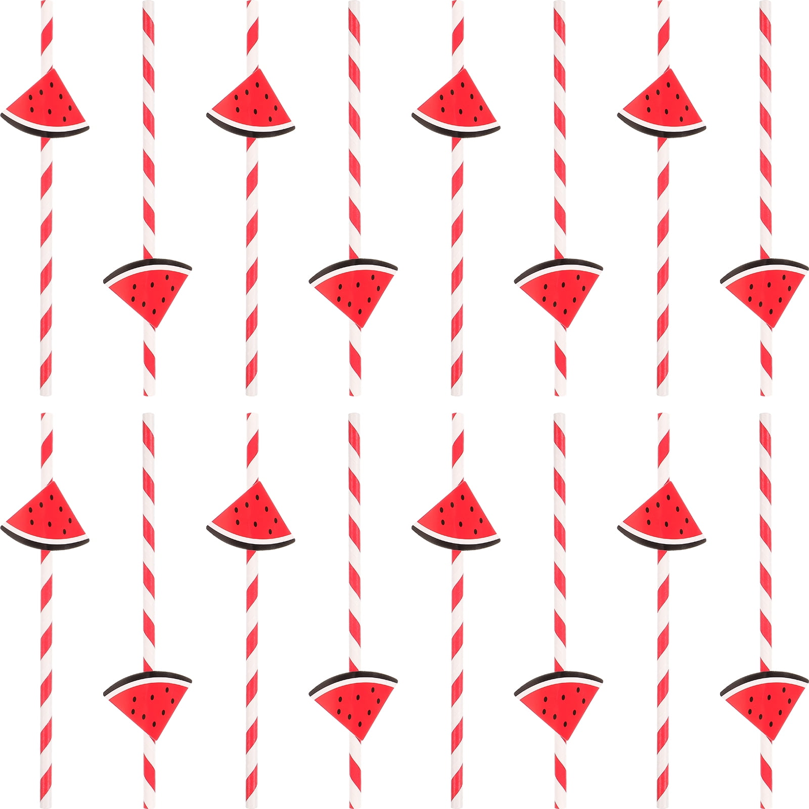 30 Pcs Cocktail Straw Watermelon Patterns DIY Straws Banquet - Walmart.com