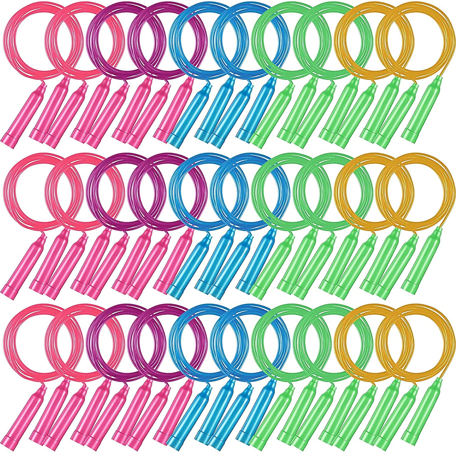 30 Pcs Colorful Jump Rope Set Adjustable Sports Skipping Rope 7.5 ft ...