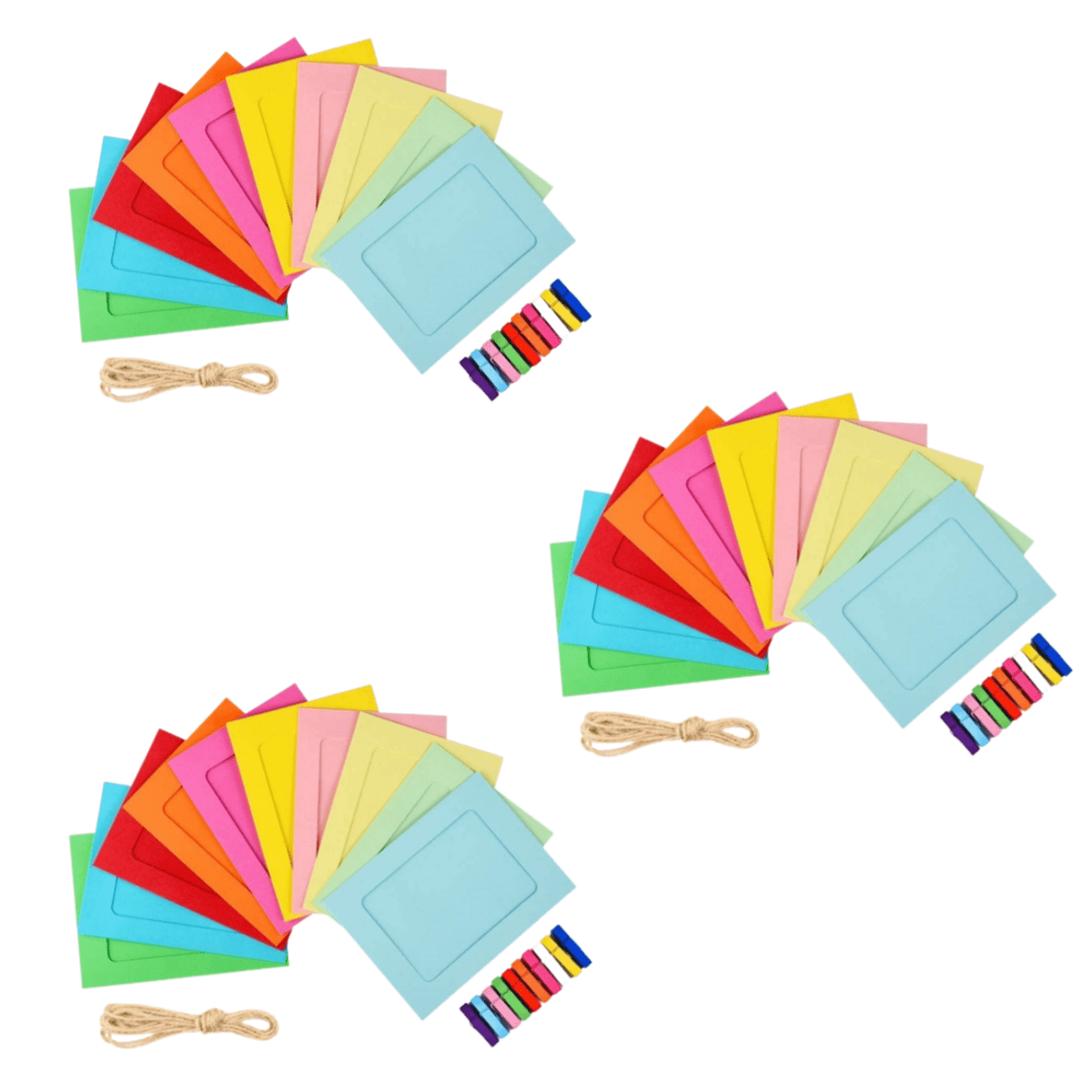 30 Pcs Colorful Paper Photo Frame DIY Creative Retro Kraft Paper ...