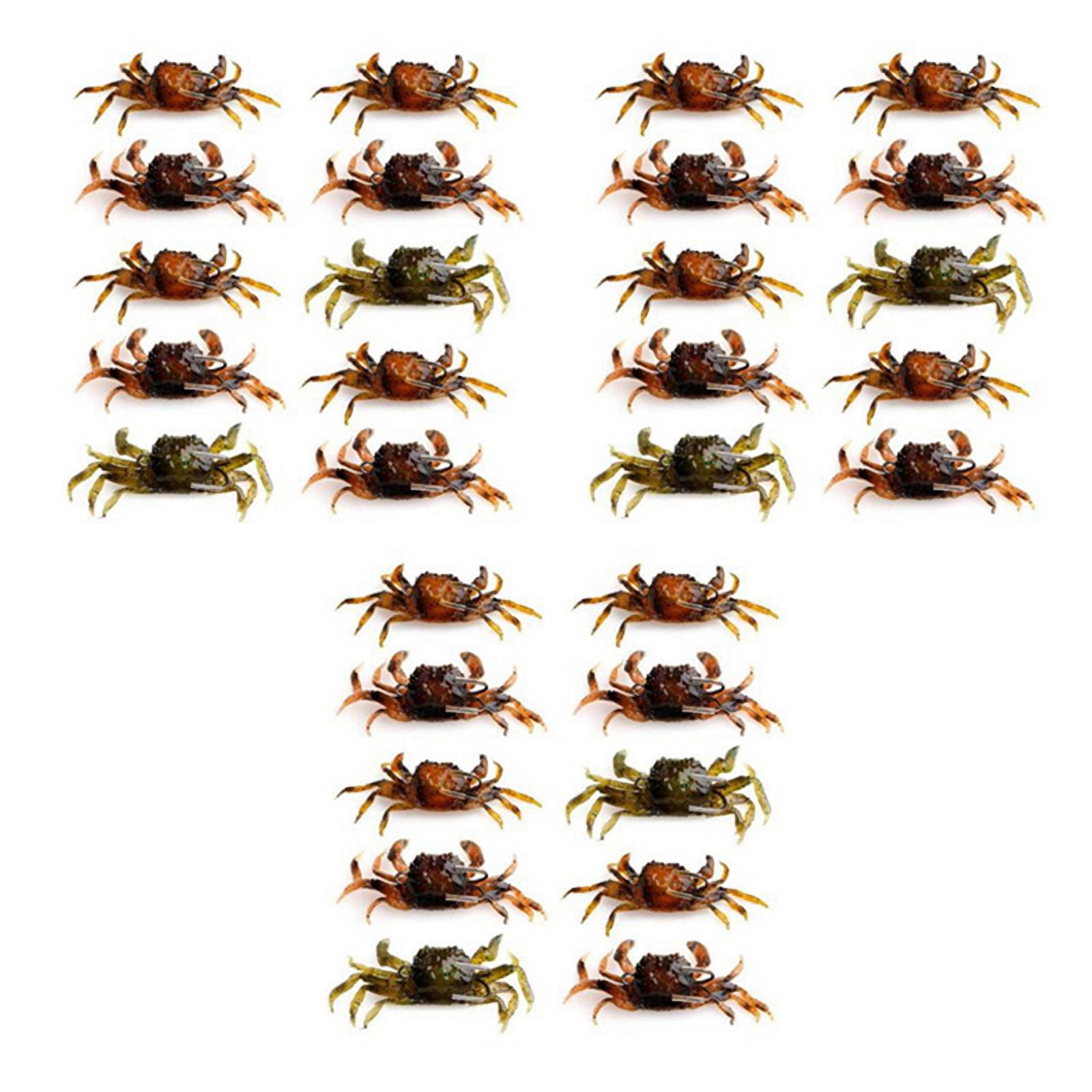 30 Pcs Crab Bait, 3D Simulation Crab Soft Bait with Pointed Hook, Sea ...
