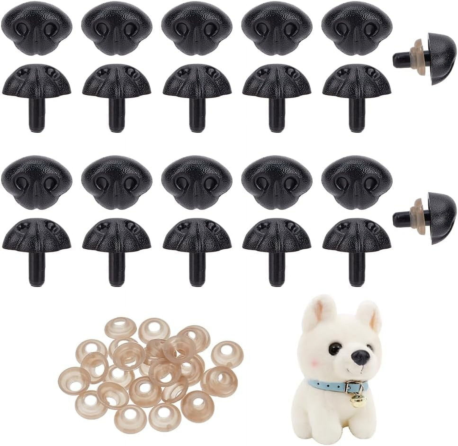 30 Pcs Crafting Noses No Washers 21mm Black Dog Safety Noses Doll Teddy ...