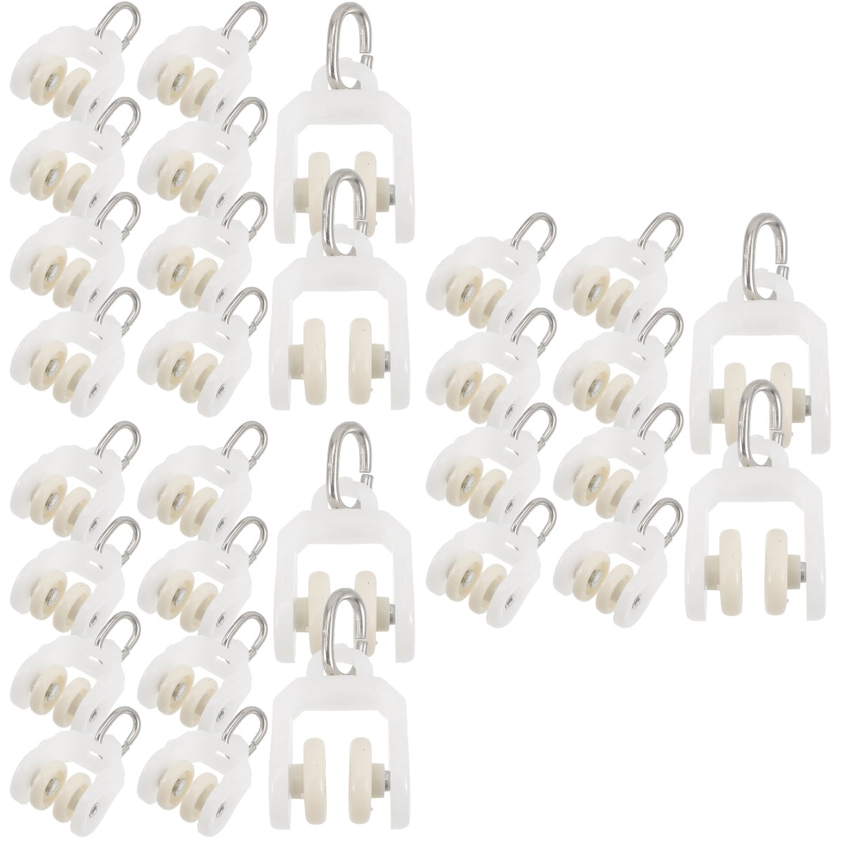 Qiysamall 30 Pcs Curtain Track Mute Gliders Plastic Curtain Wheels ...