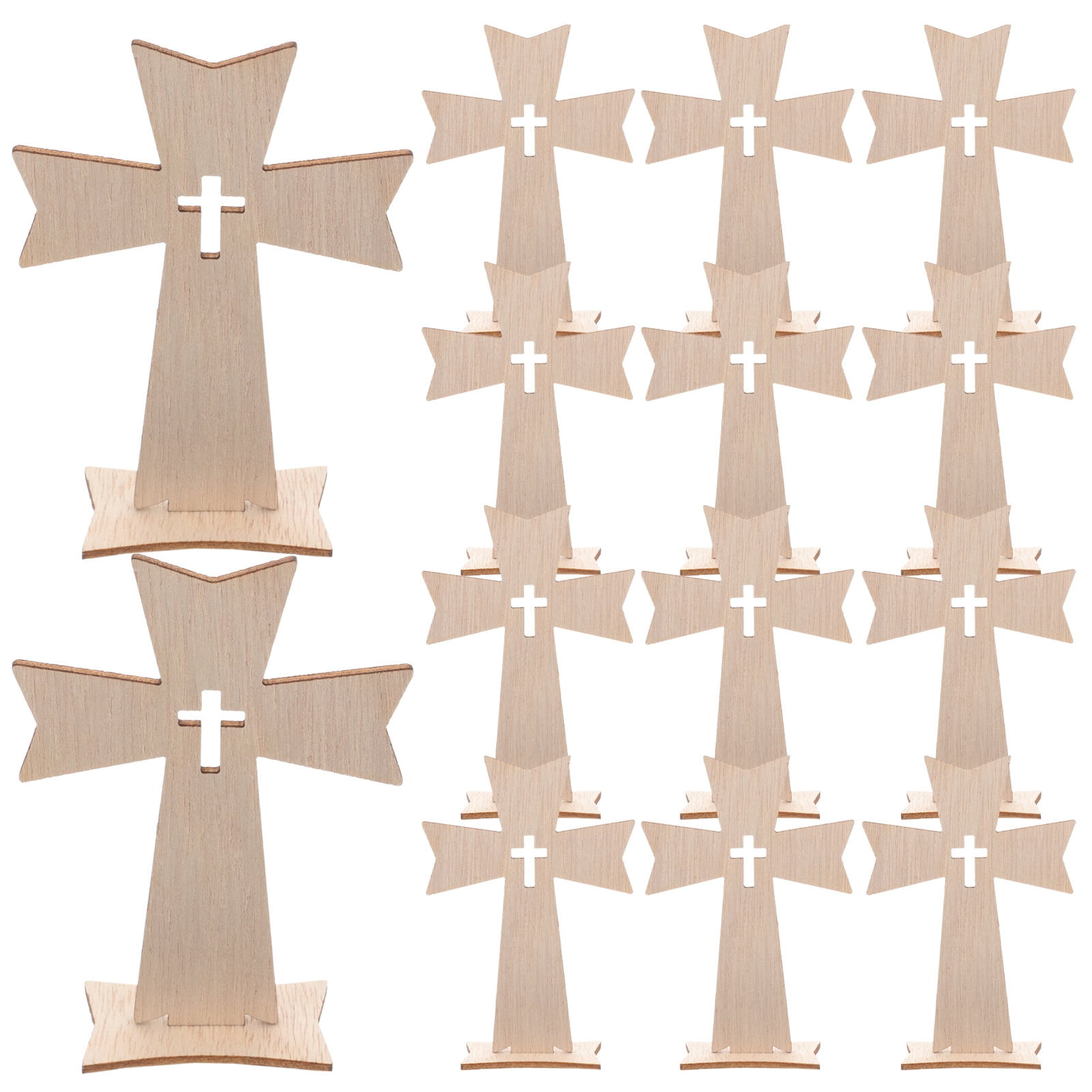 30 Pcs Cutout Cool Cross Wood Hand-painted Craft Toys Kids Supplies ...