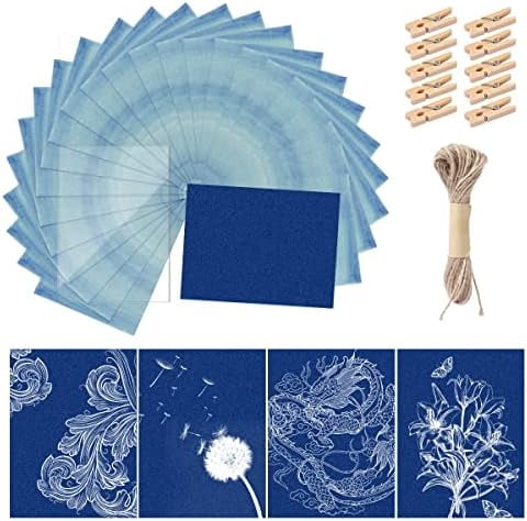 30 Pcs Cyanotype Paper Sun Print Paper Kit High Sensitivity Nature ...