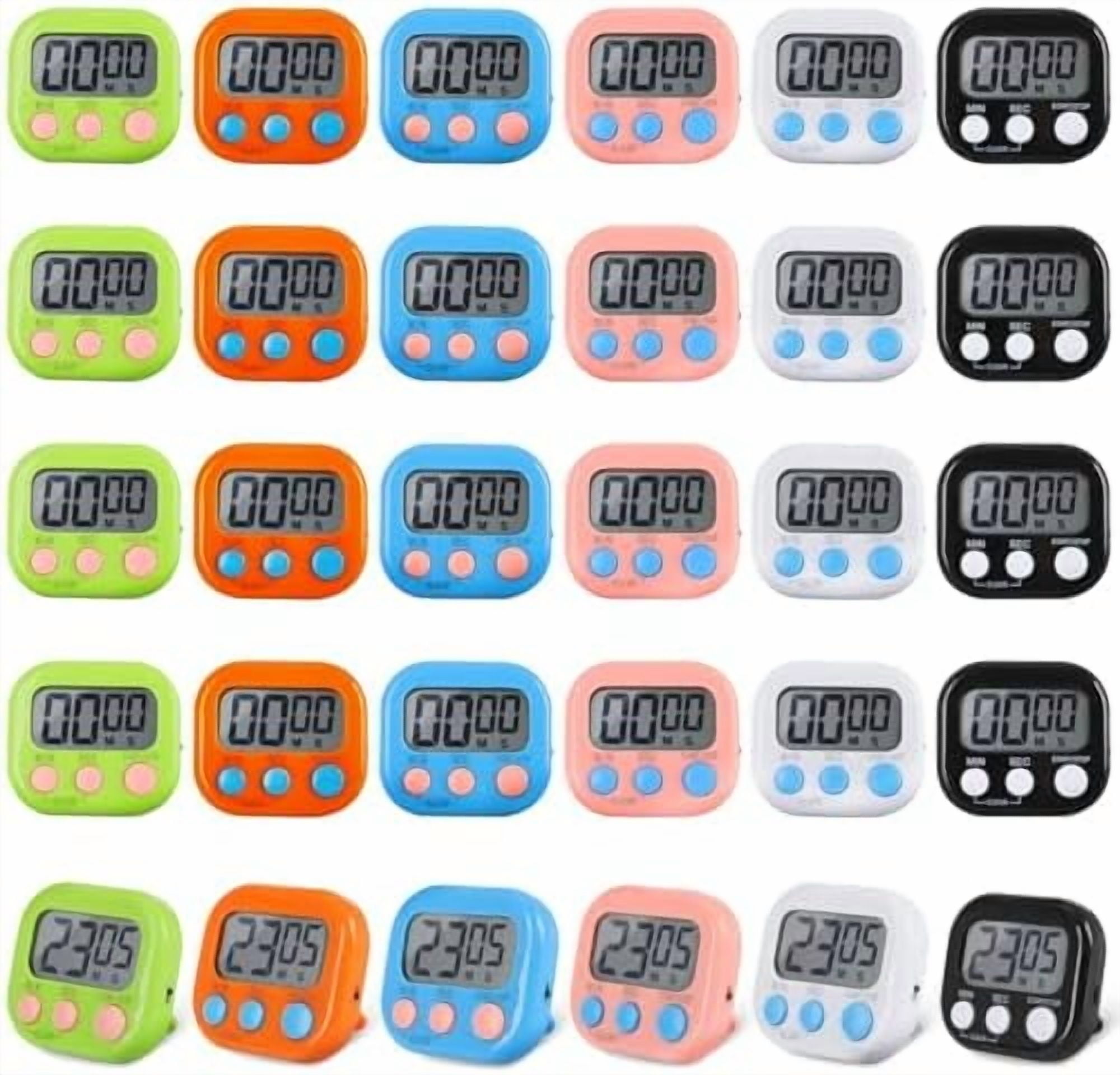 30 Pcs Digital Kitchen Timer Bulk, Magnetic Timers for Classroom, LCD ...